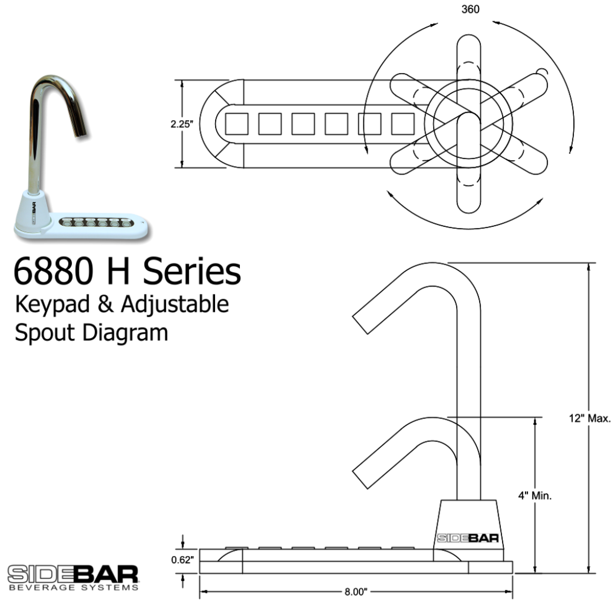 SIDEBAR Beverage 6880H Black Base Black Spout